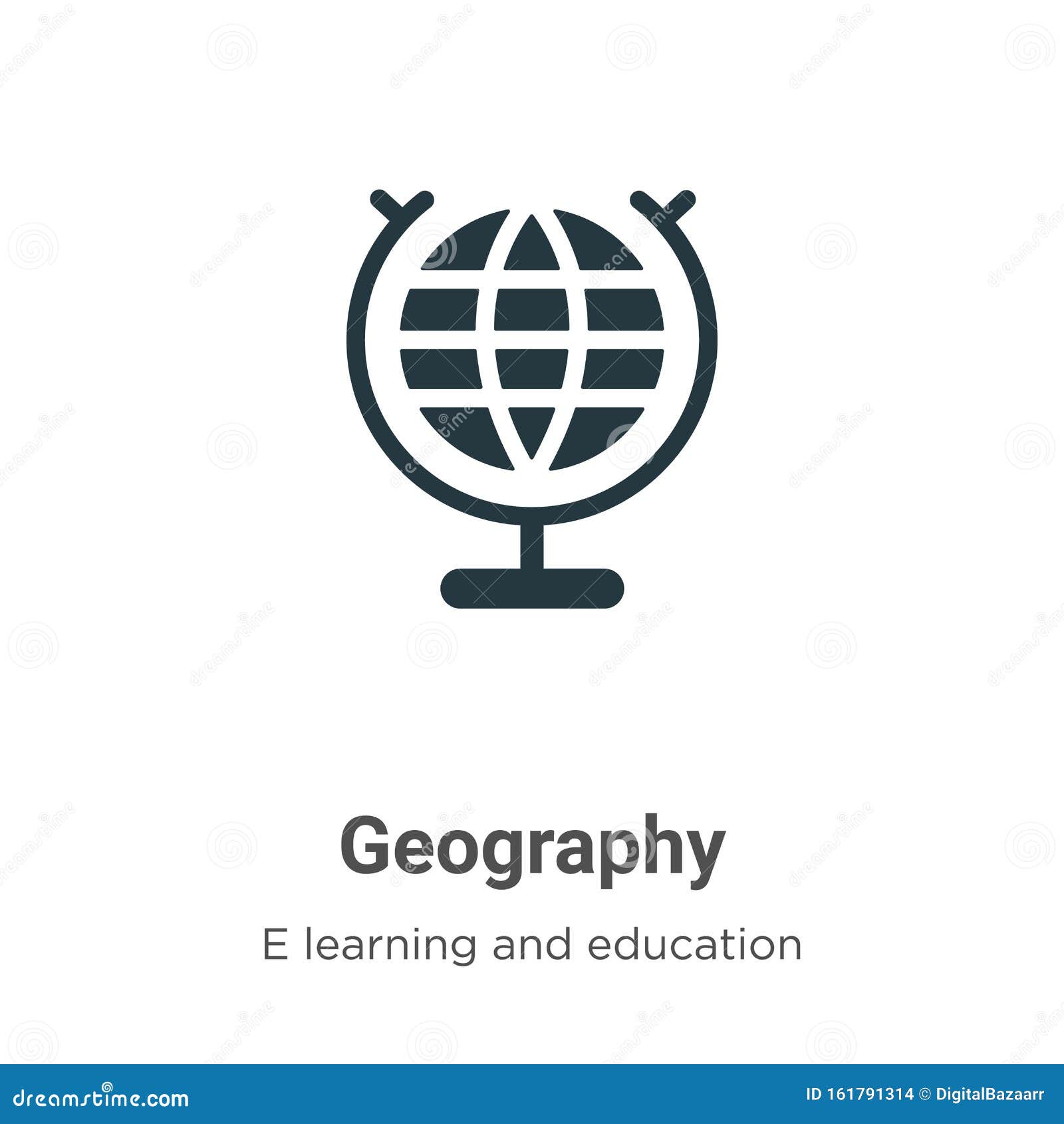 Geography Vector Icon on White Background. Flat Vector Geography Icon ...