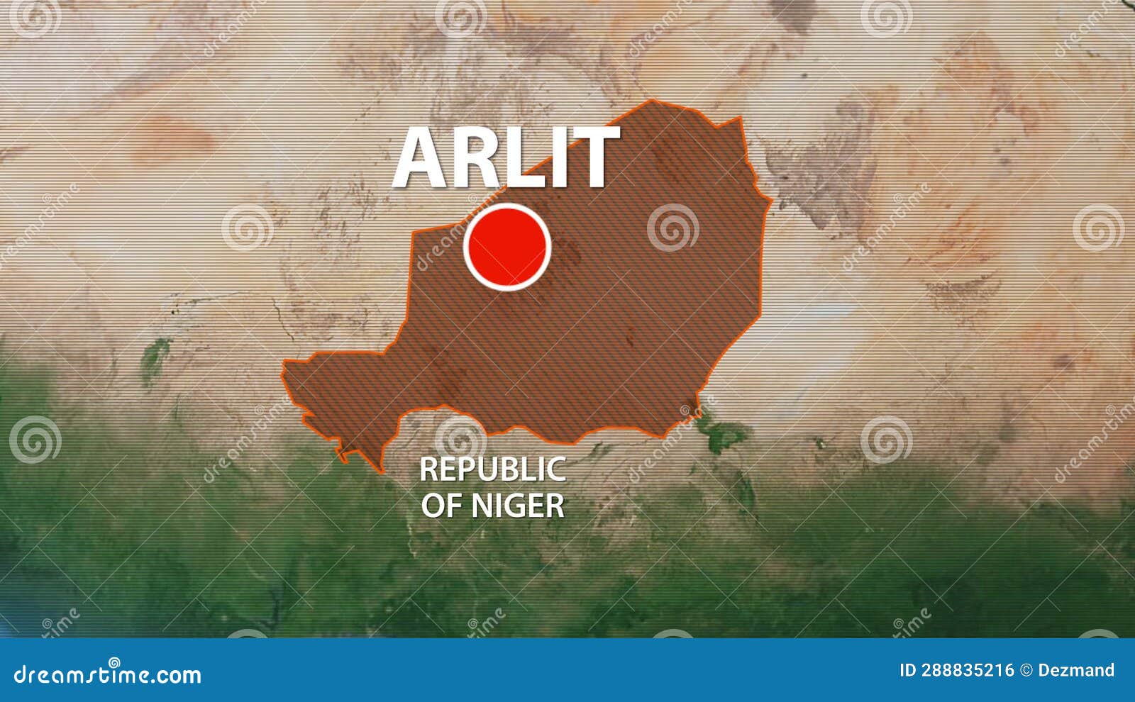 Geolocation of the City of Arlit on the Map Stock Footage - Video of ...