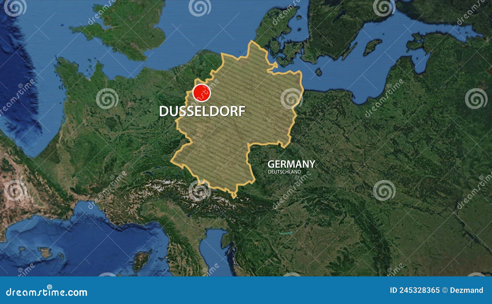 Geolocation of the City of Dusseldorf on the Map Stock Video - Video of ...