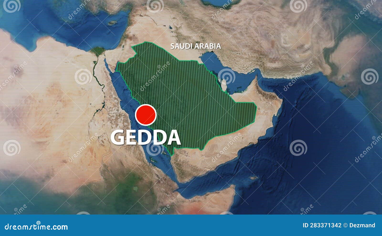 Geolocation of the City of Gedda on the Map Stock Footage - Video of ...