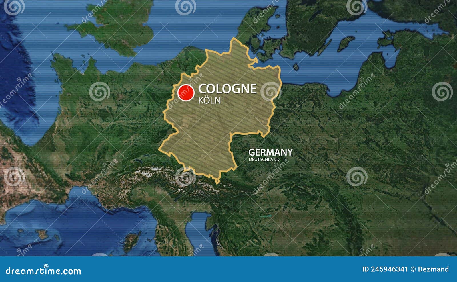 Geolocation of the City of Koln on the Map Stock Video - Video of ...