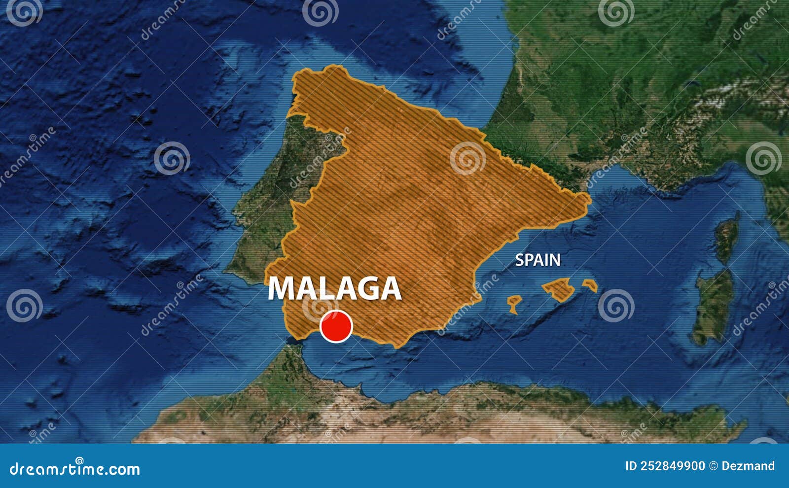 Geolocation of the City of Malaga on the Map Stock Footage - Video of ...