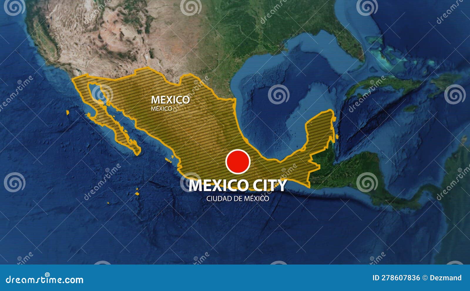 Geolocation of the City of Mexico on the Map Stock Footage - Video of ...