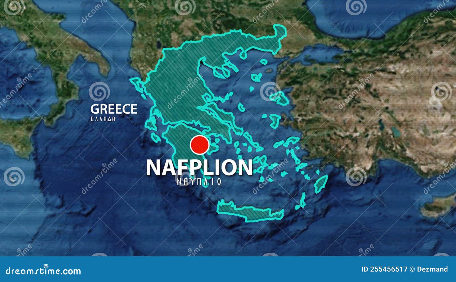 Geolocation of the City of Nafplion on the Map Stock Video - Video of ...