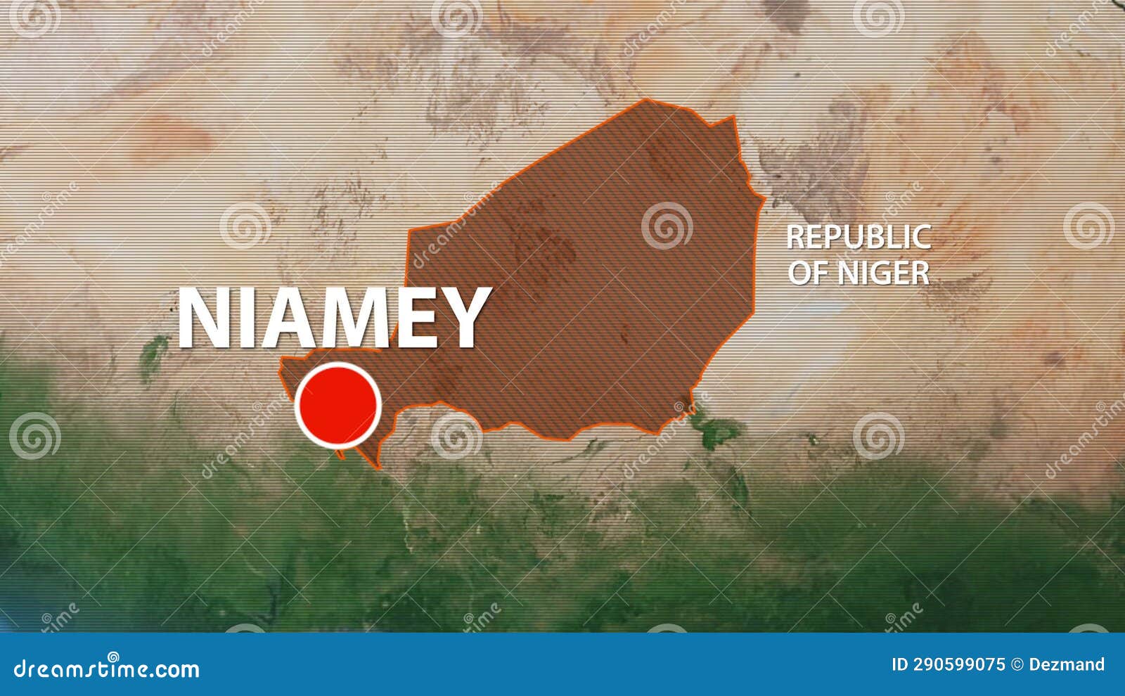 Geolocation of the City of Niamey on the Map Stock Video - Video of ...