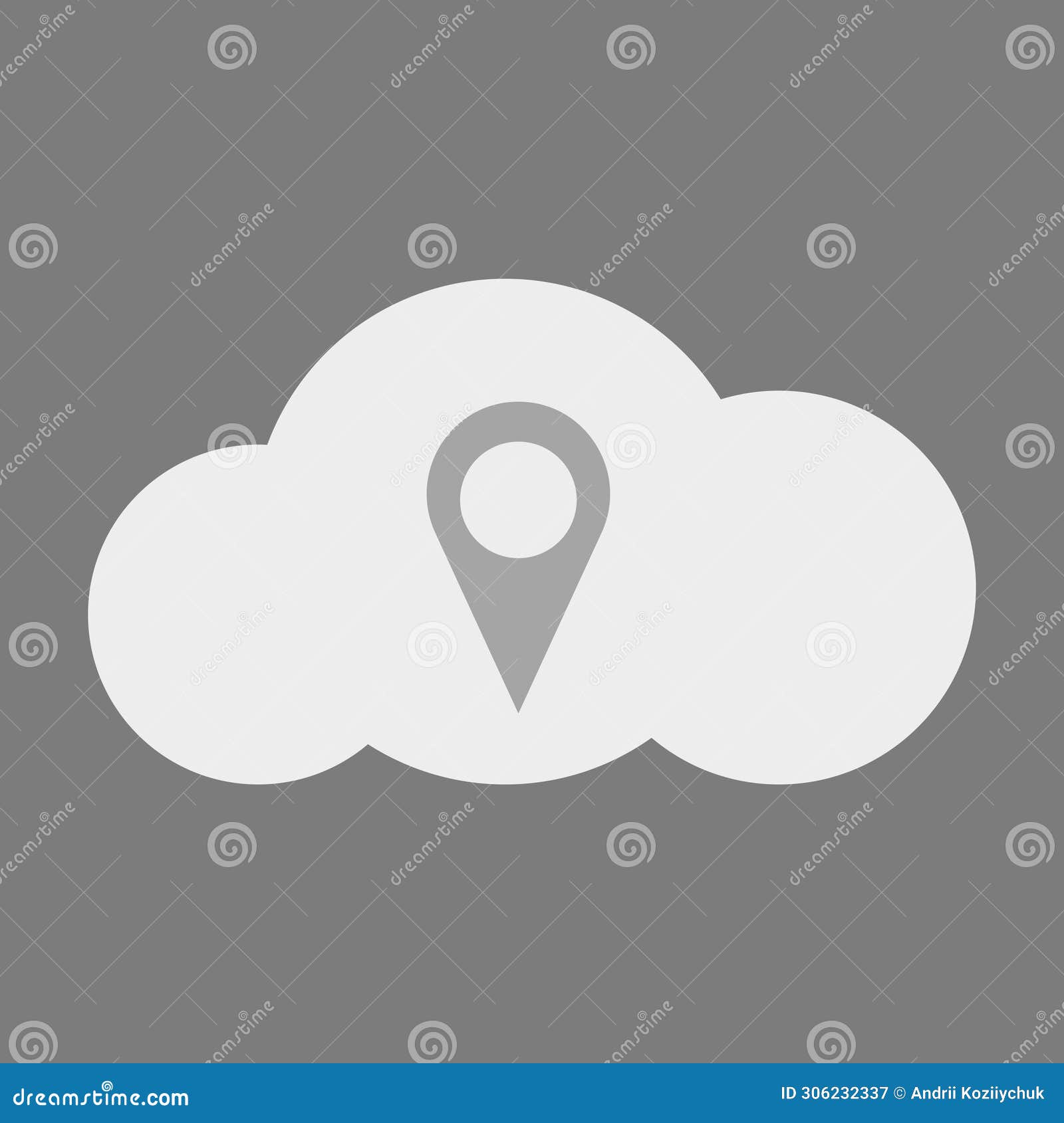 Geolocation in the Cloud Vector. Geodata Cloud Transfer Icon ...
