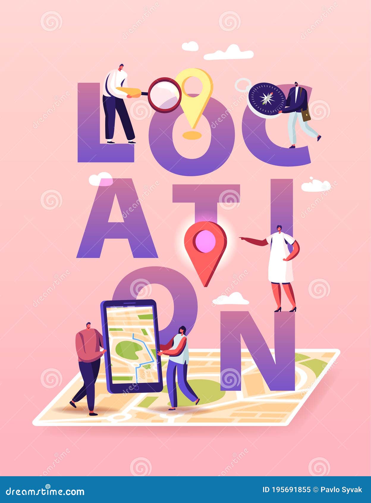 Geolocation Concept With Digital Glowing White Pin Marks On Blue World