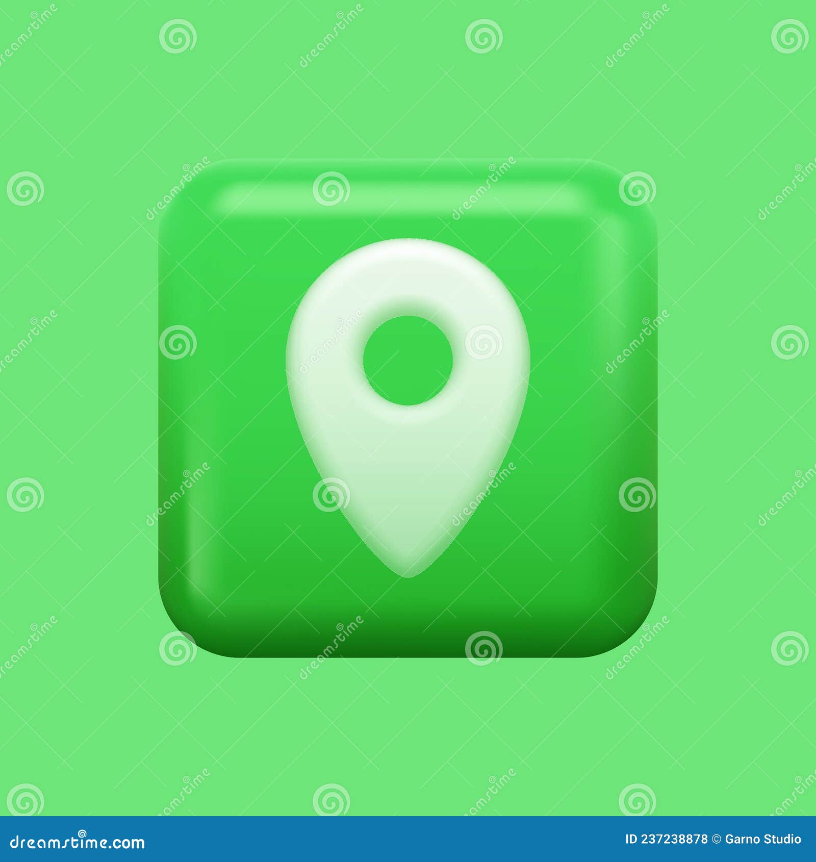 Geolocation 3D Icon. Green Square App Logo Stock Vector - Illustration ...