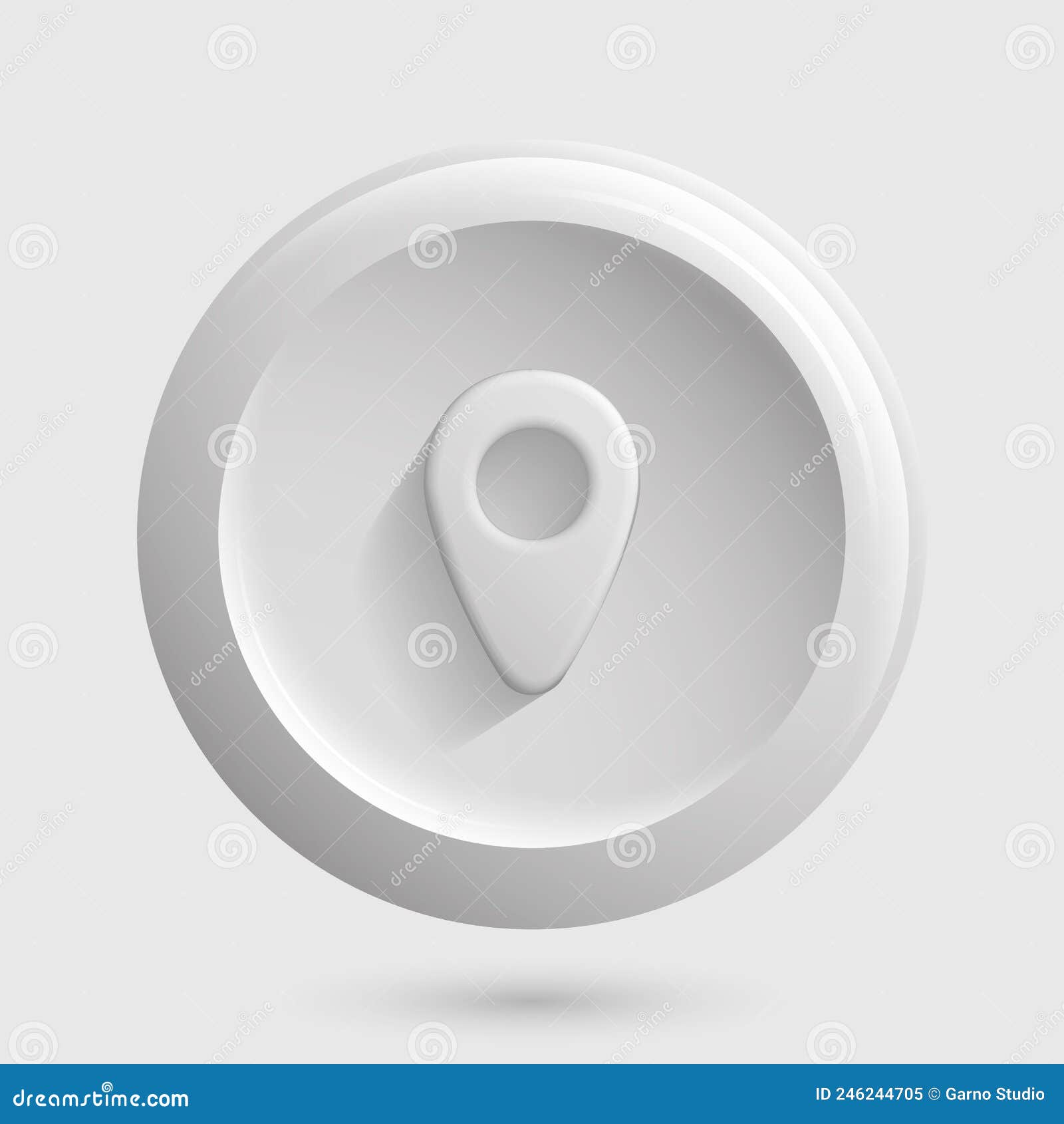 Geolocation 3D Icon. Light Blank App Logo Stock Vector - Illustration ...