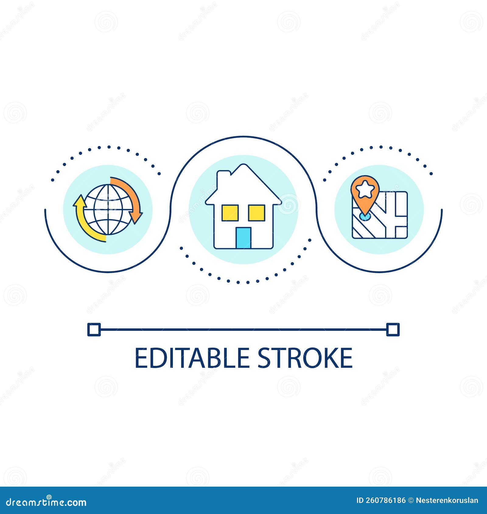 Geolocation Data Loop Concept Icon Stock Vector - Illustration of ...