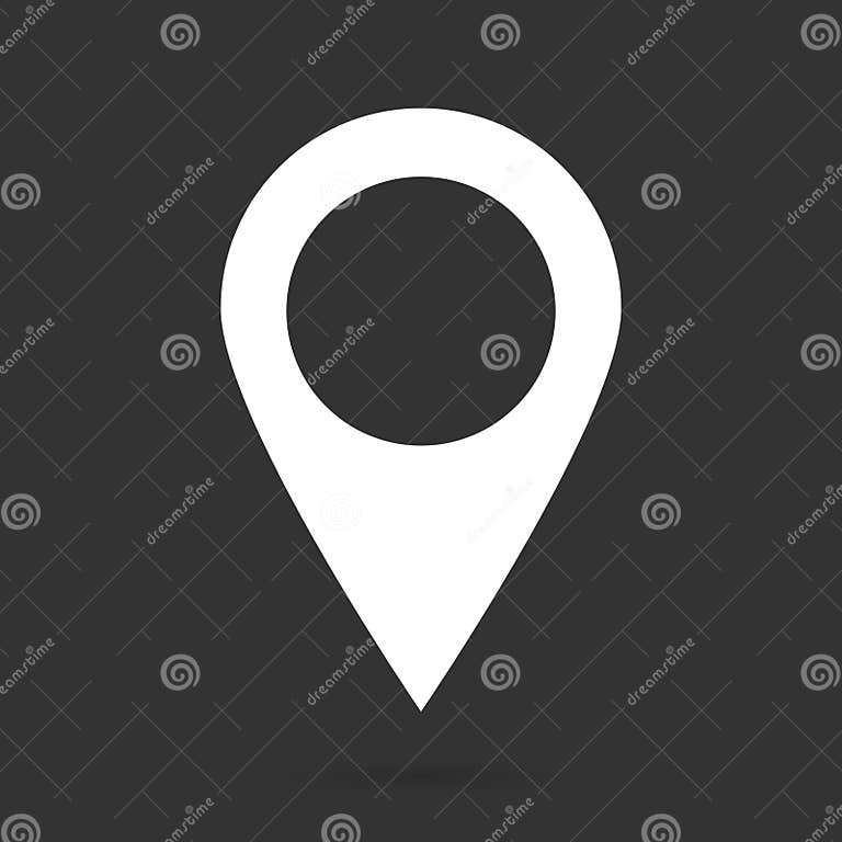 Geolocation Icon on a Black Background. Linear Pin Code Icons of the ...