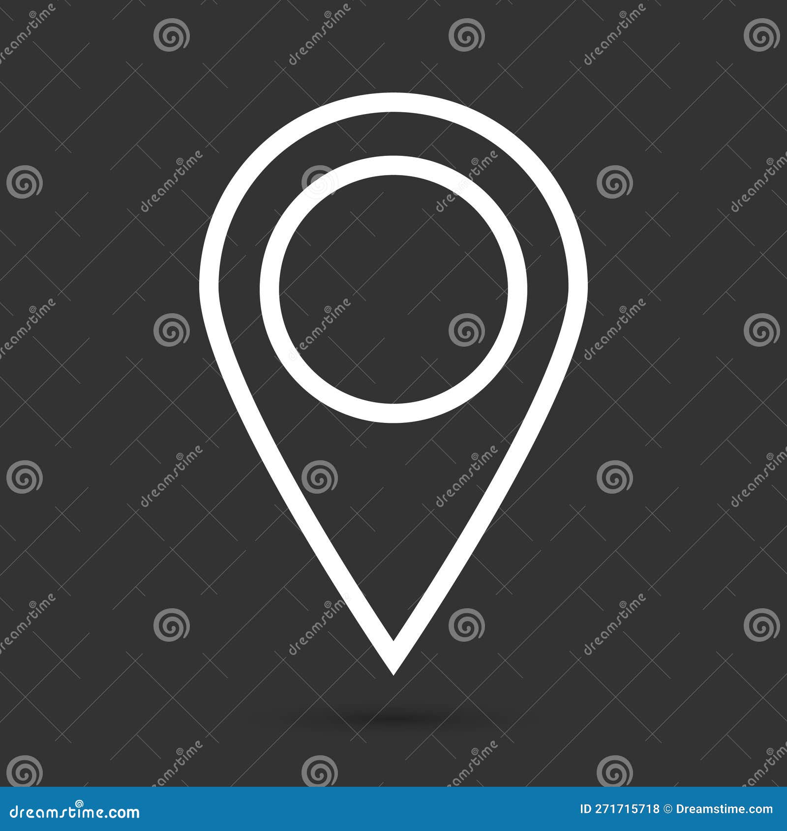 Geolocation Icon on a Black Background. Linear Pin Code Icons of the ...