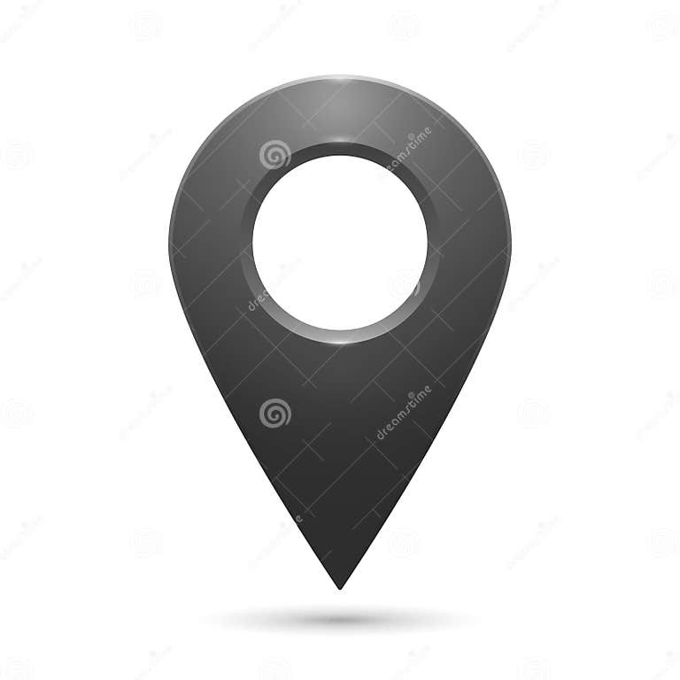 The Geolocation Icon is Blue with Highlights on a Transparent ...