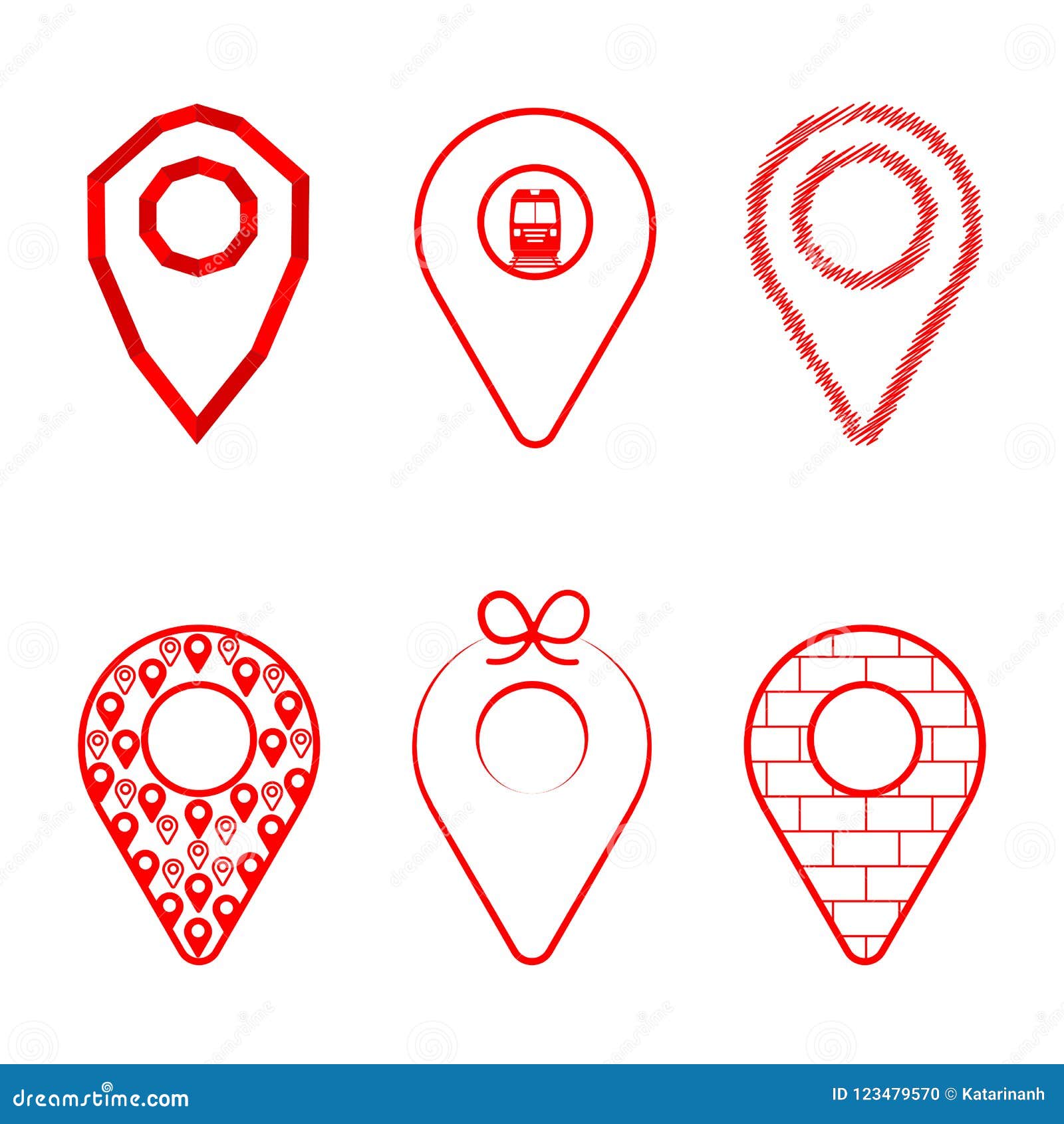 Geolocation Icon Pack. Set of Geolocation Signs in Different Style for ...