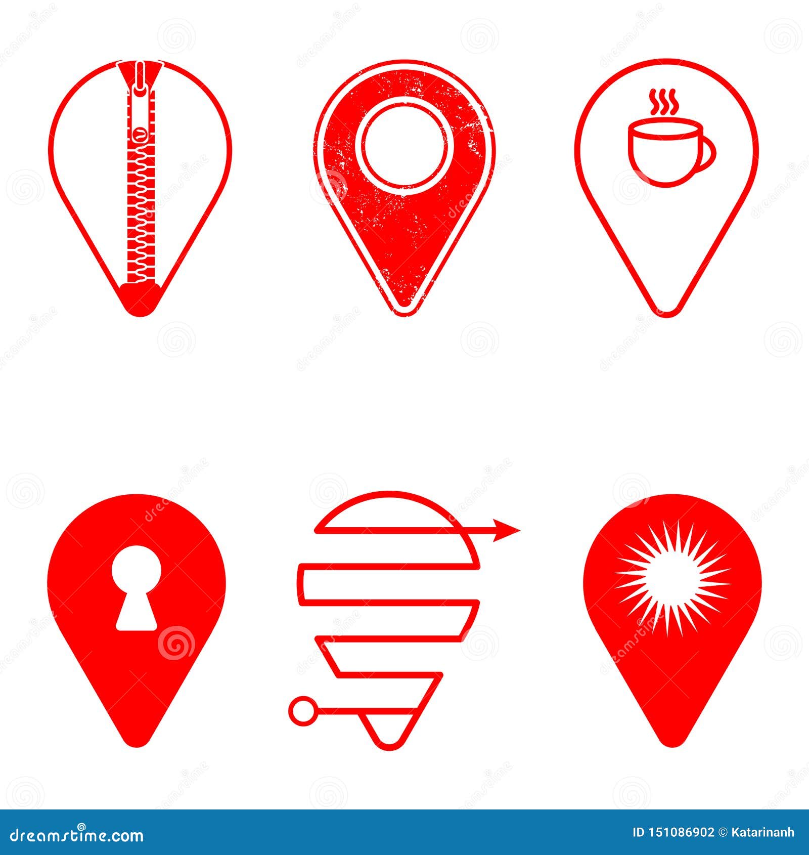 Geolocation Icon Pack. Set of Geolocation Signs in Different Style for ...