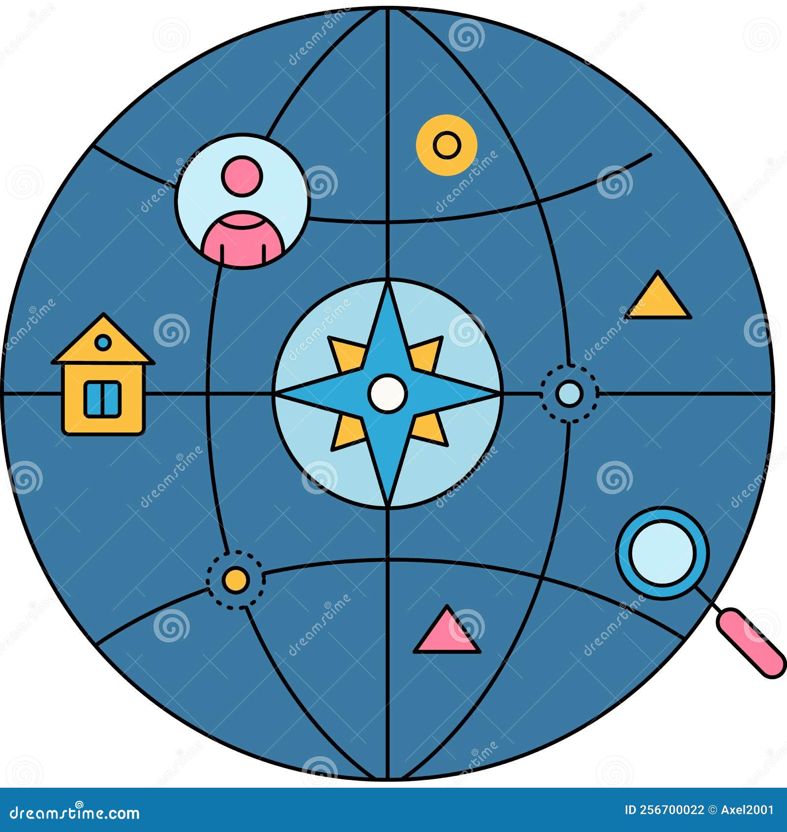 Geolocation Icon Vector Earth Planet Map Isolated Stock Vector ...