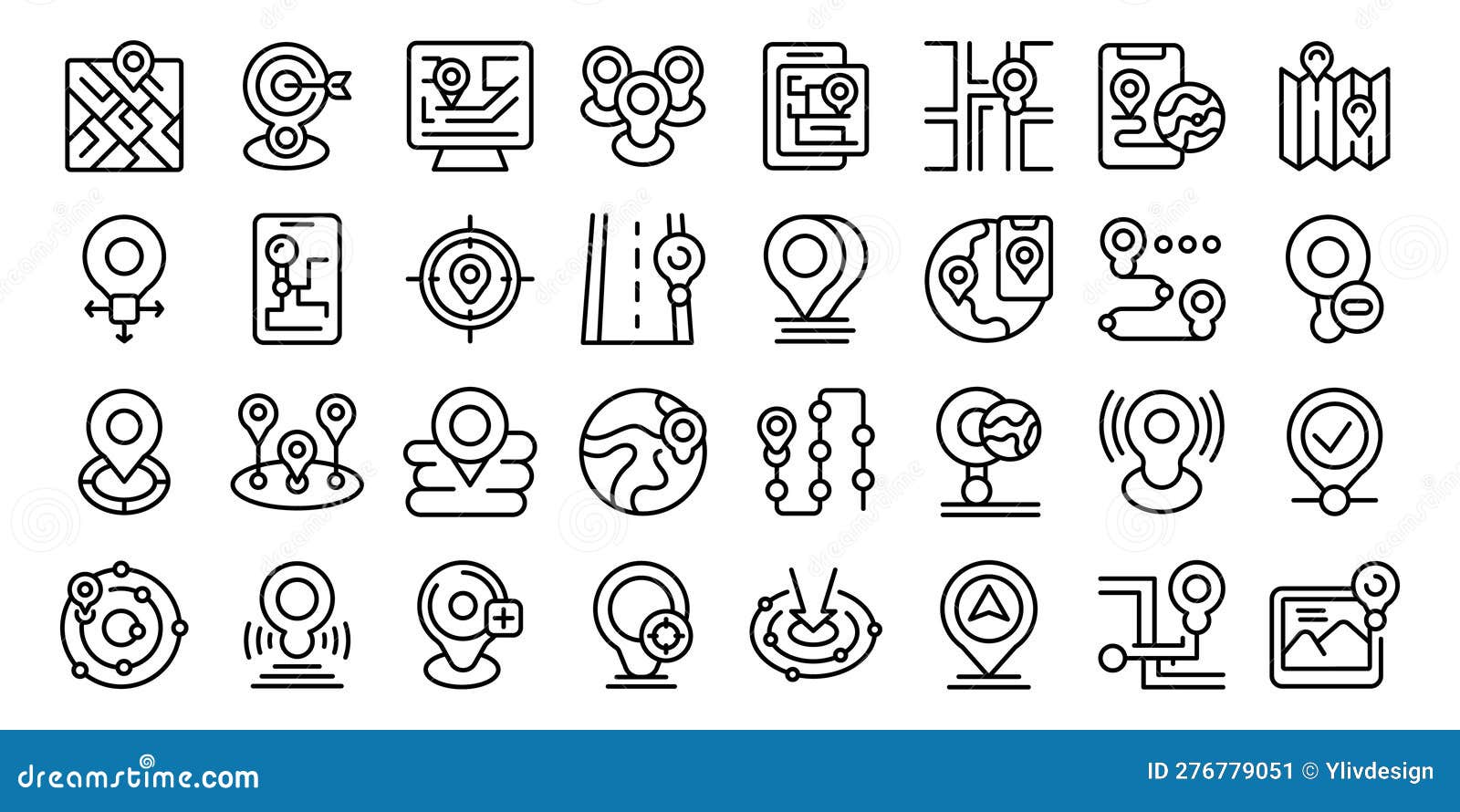 Geolocation Icons Set Outline Vector. Gps Pin Stock Illustration ...