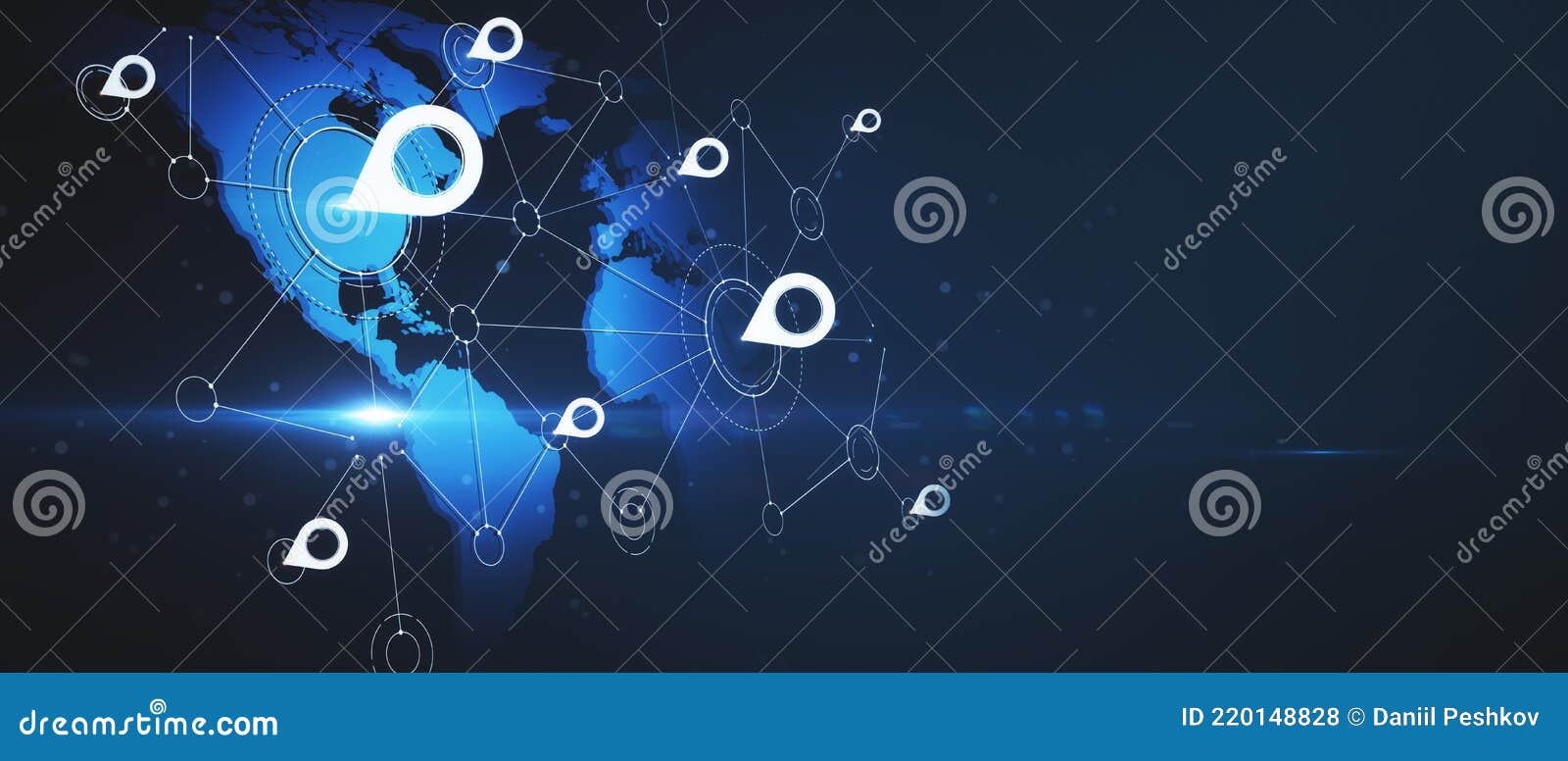 Geolocation On The World Map. Planet Earth. America, Asia, Africa, USA ...