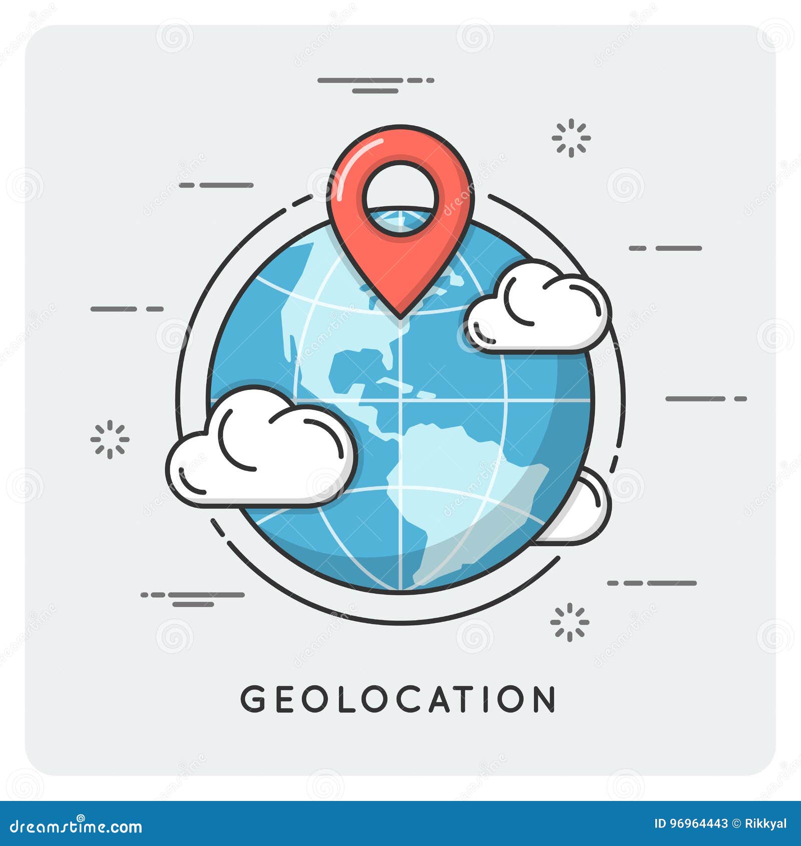 Geolocation and Navigation. Thin Line Concept Stock Vector ...