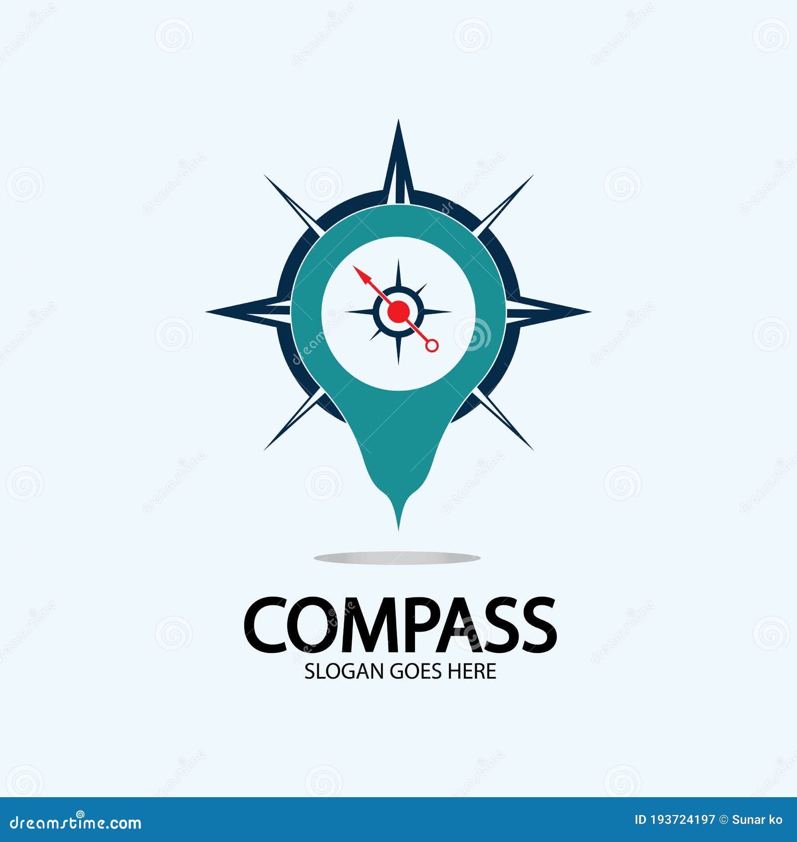 Geolocation Point with Compass Logo Illustration Design Concept Vector ...