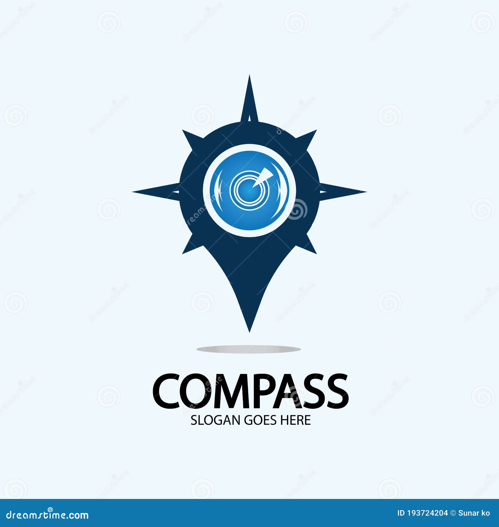 Geolocation Point with Compass Logo Illustration Design Concept Vector ...