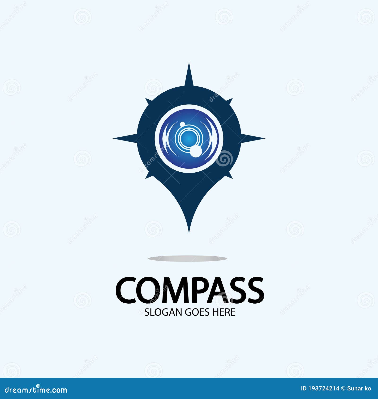 Geolocation Point with Compass Logo Illustration Design Concept Vector ...