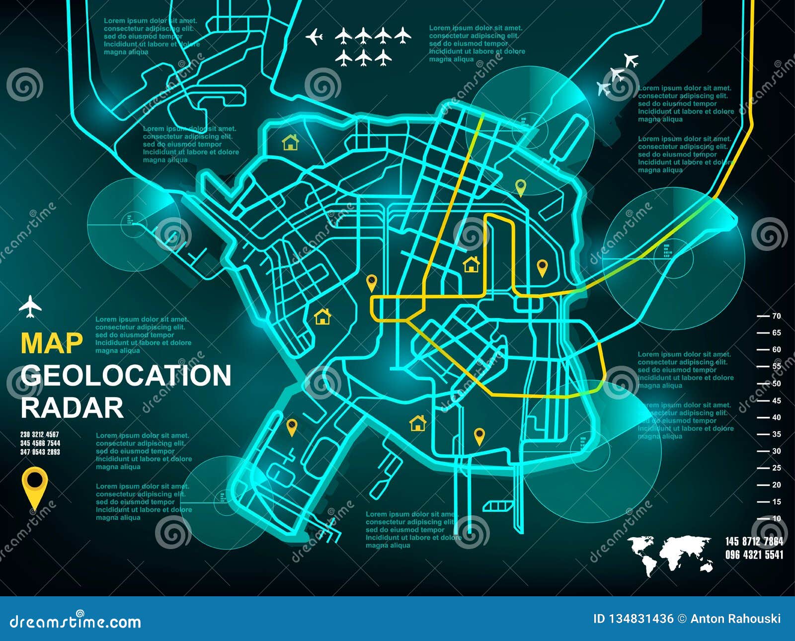 Geolocation Radar Screen Interface, Gps Technology Screen, Location on ...