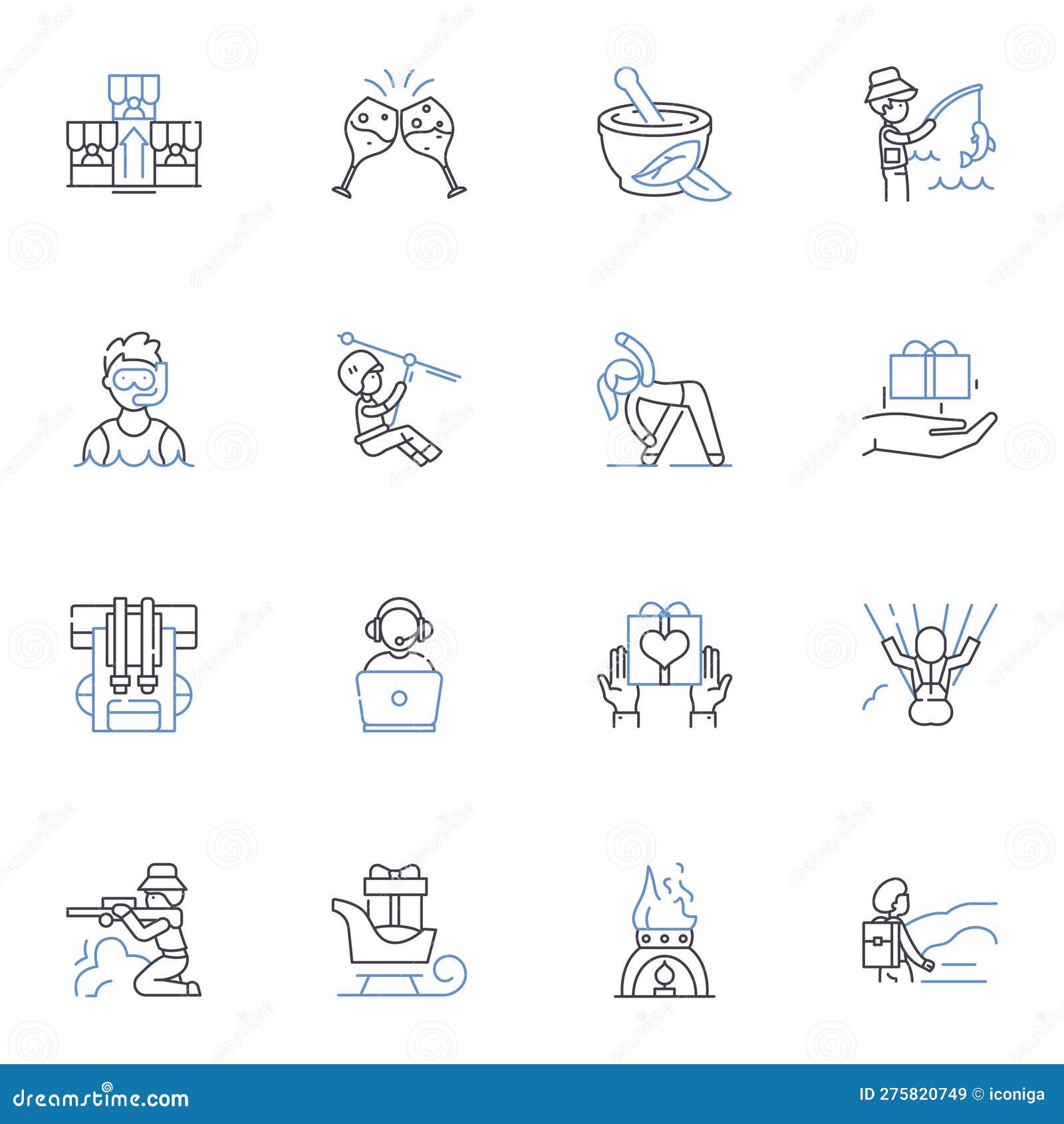 Geolocation Services Line Icons Collection. Location, Mapping ...