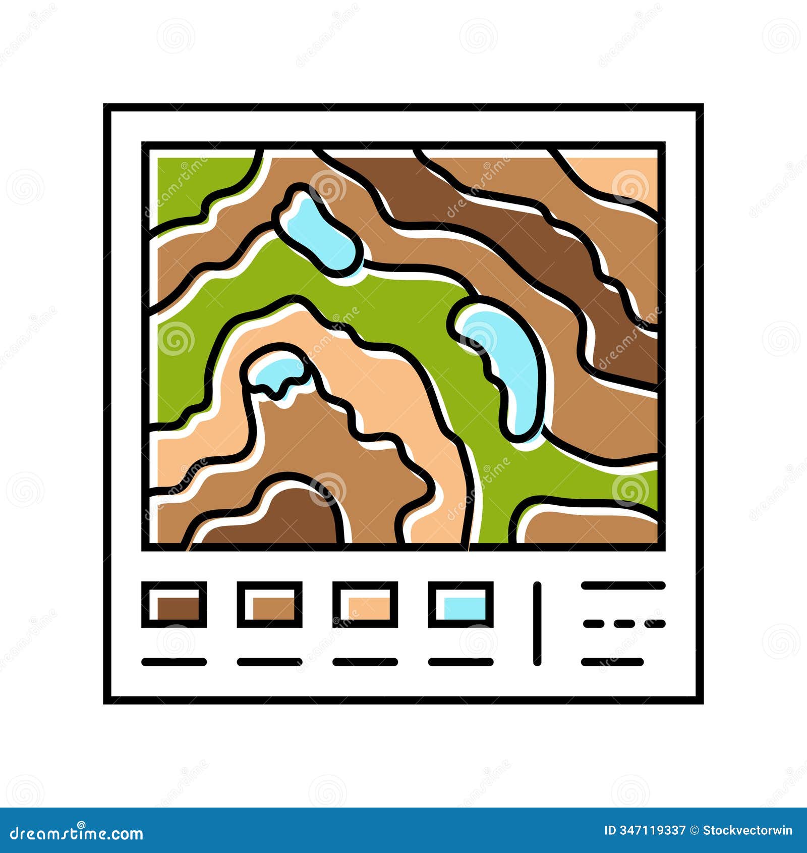 Geologic Mapping Mining Color Icon Vector Illustration Stock ...