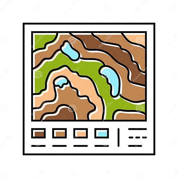 Geologic Mapping Mining Color Icon Vector Illustration Stock ...