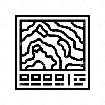 Geologic Mapping Mining Line Icon Vector Illustration Stock ...