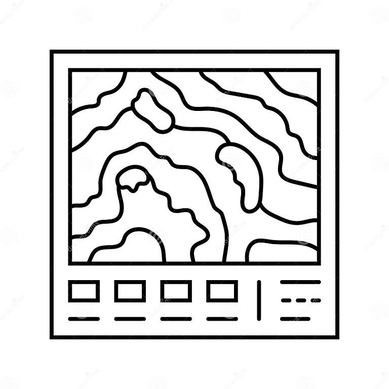 Geologic Mapping Mining Line Icon Vector Illustration Stock ...