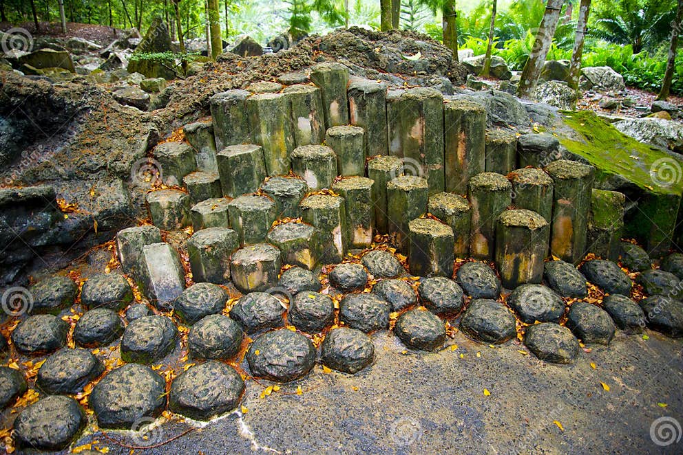 Geological Columnar Jointing Stock Photo - Image of stone, basalt ...