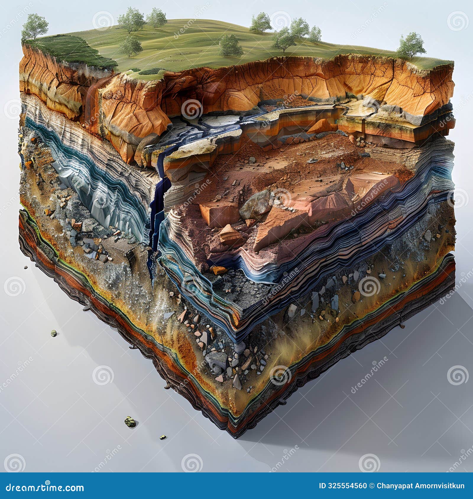 Geological Cross-section Of Rock Layers Royalty-Free Stock Image ...