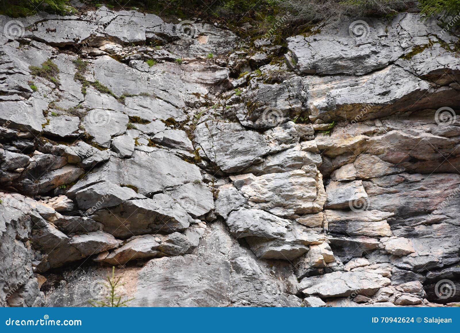 Geological Fault in a Limestone Wall Stock Photo - Image of ...