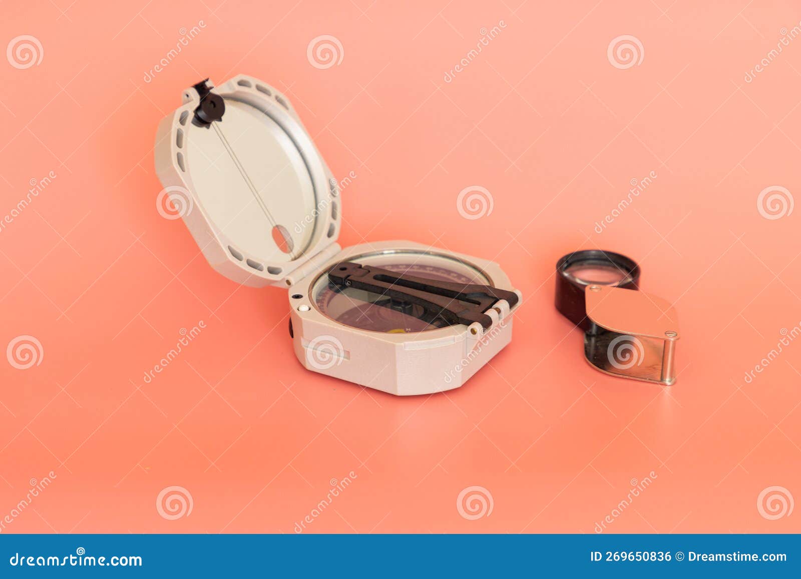 Geological Fieldwork Tools: Hammer, Compass, Magnifying Glass, Rock ...