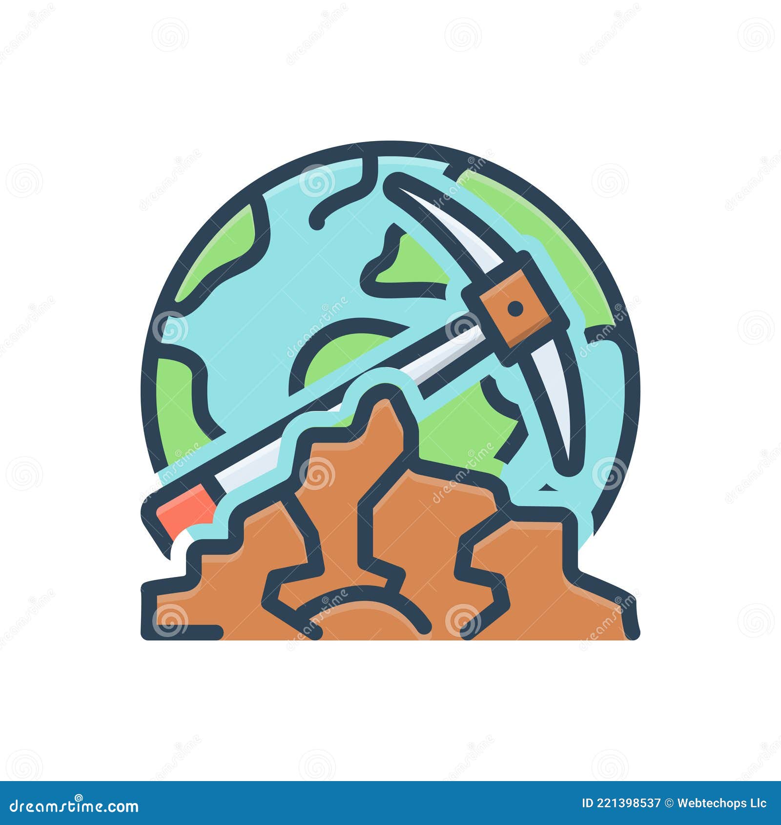 Color Illustration Icon for Geological, Geologist and Landscape Stock ...