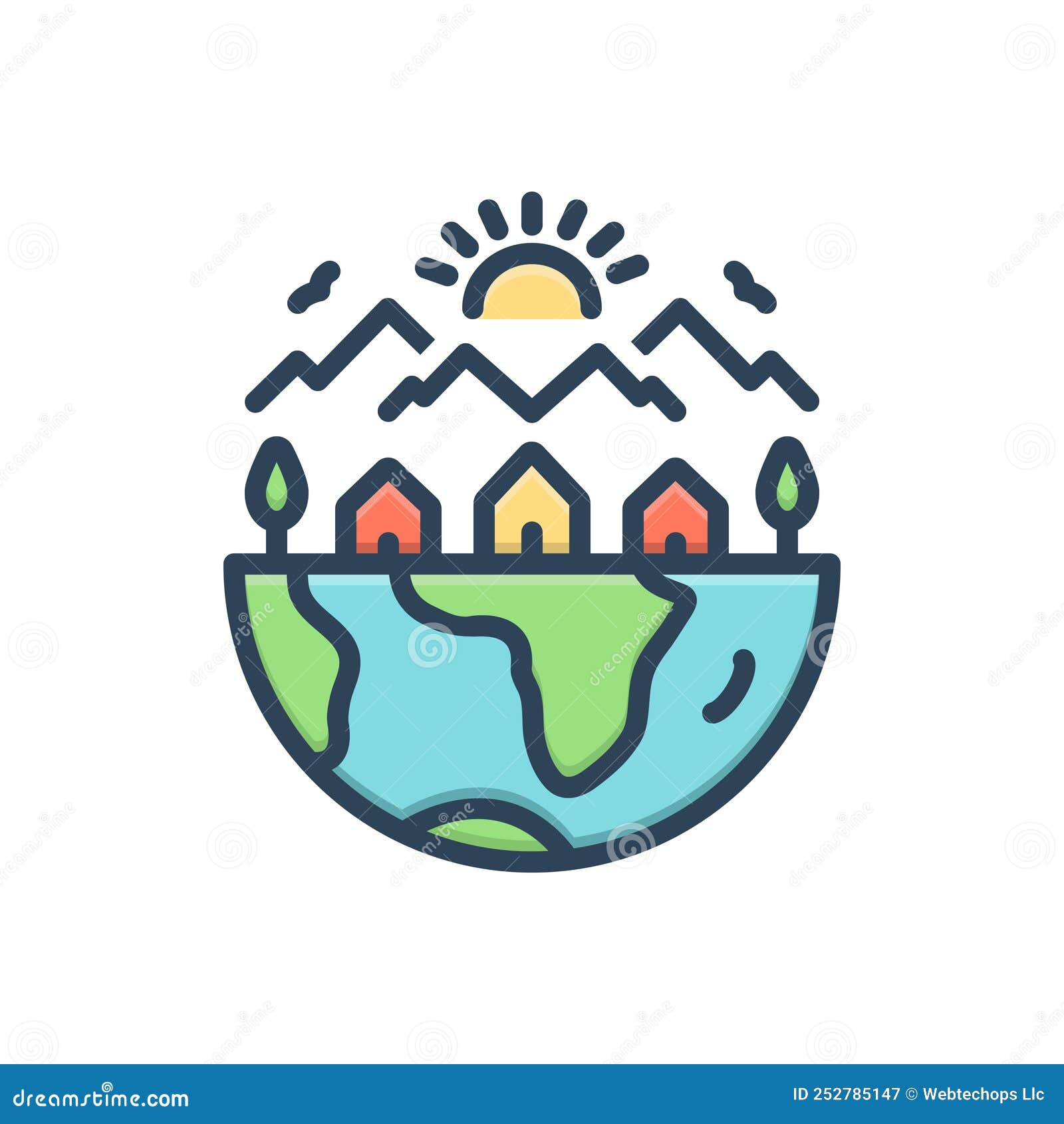 Color Illustration Icon for Geological, Earth and Leaf Stock Vector ...