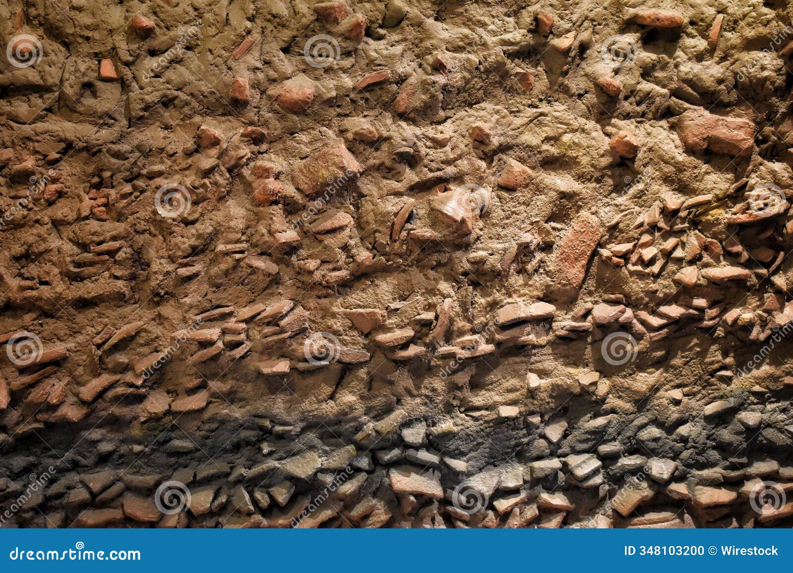 Geological Layers with Stones and Bricks Stock Photo - Image of ...