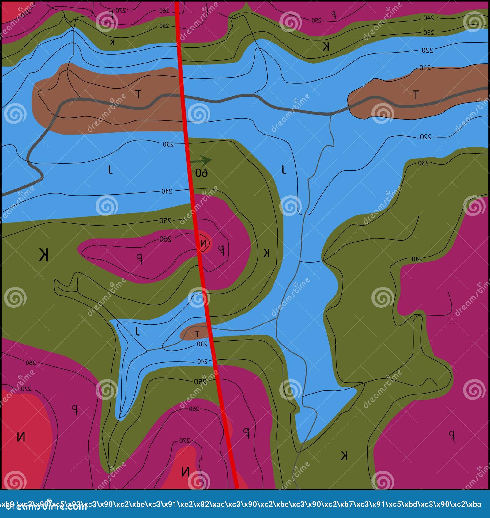 Geological Map, Terrain Map Vector Illustration Stock Vector ...