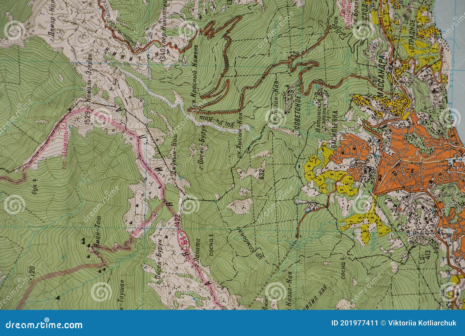 Geological Map for Training As Background Close-up Stock Image - Image ...