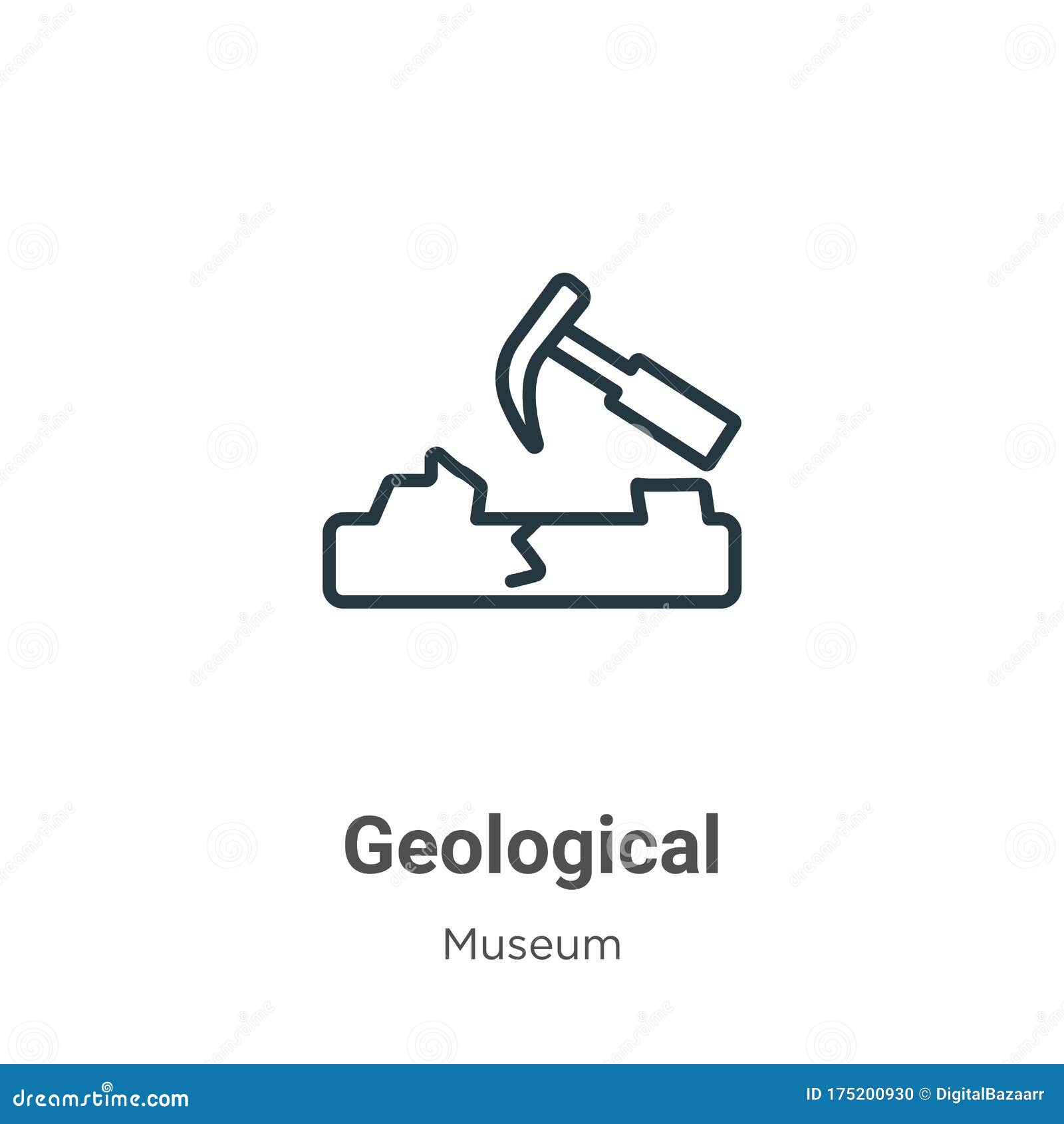 Geological Outline Vector Icon. Thin Line Black Geological Icon, Flat ...
