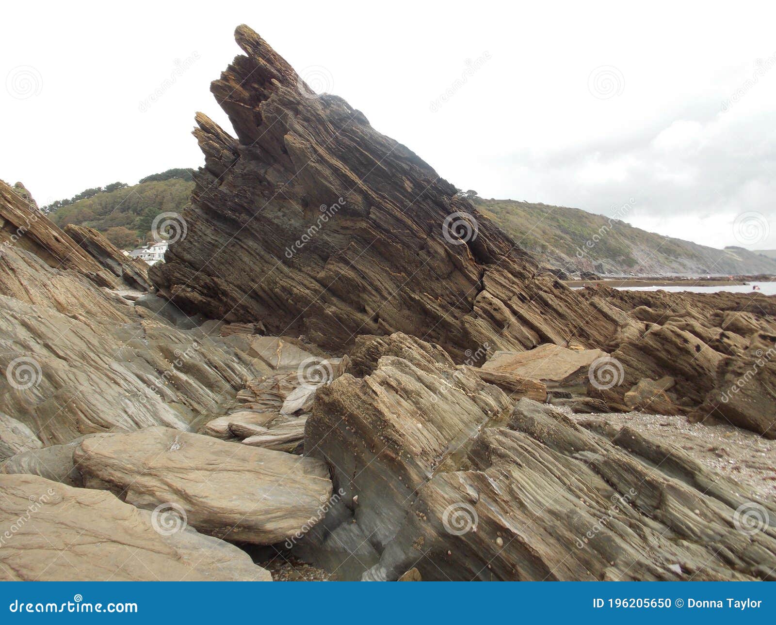 Geological Rock Formations at Millendreath Stock Photo - Image of ...