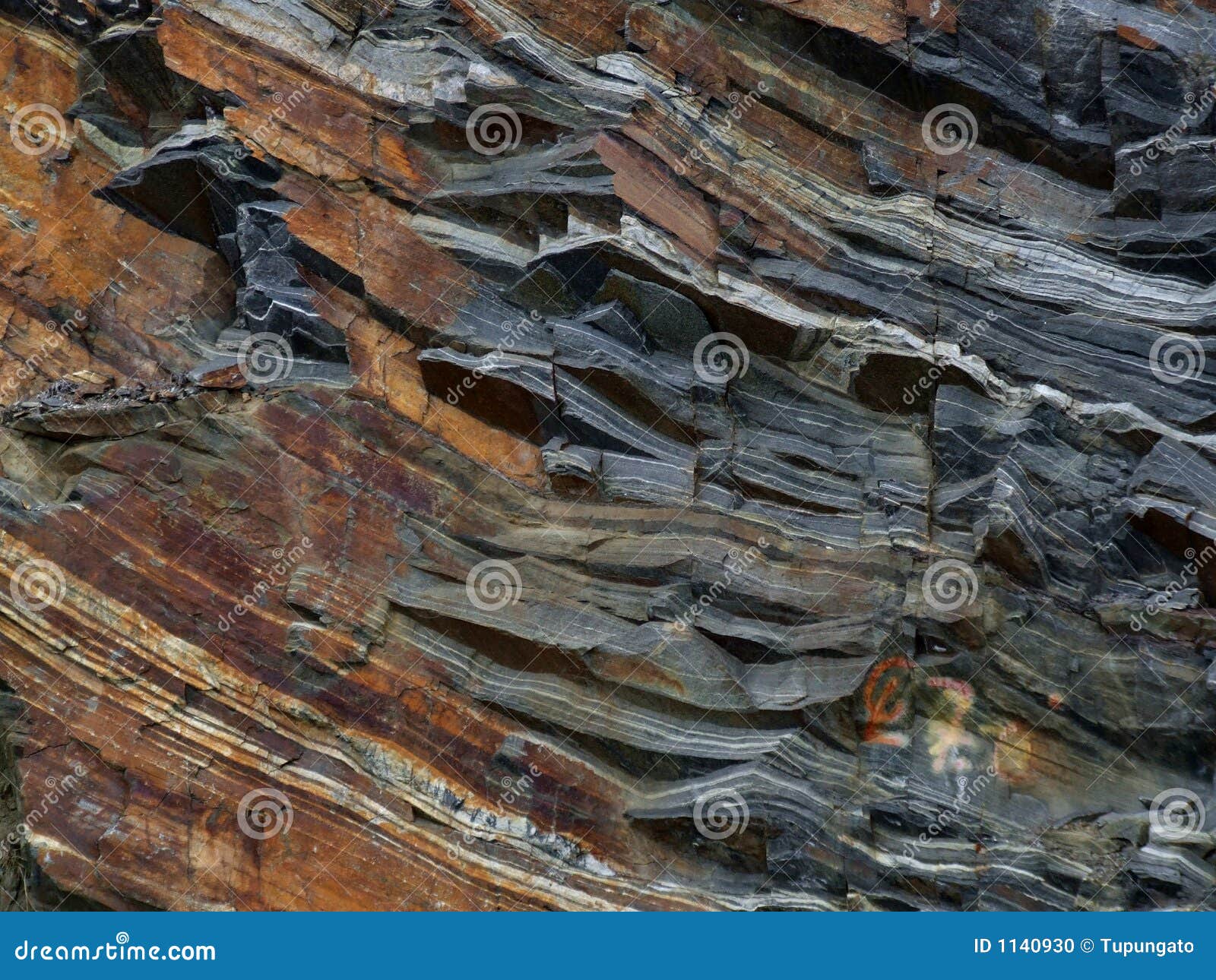Geological rock layers stock photo. Image of texture, wall - 1140930