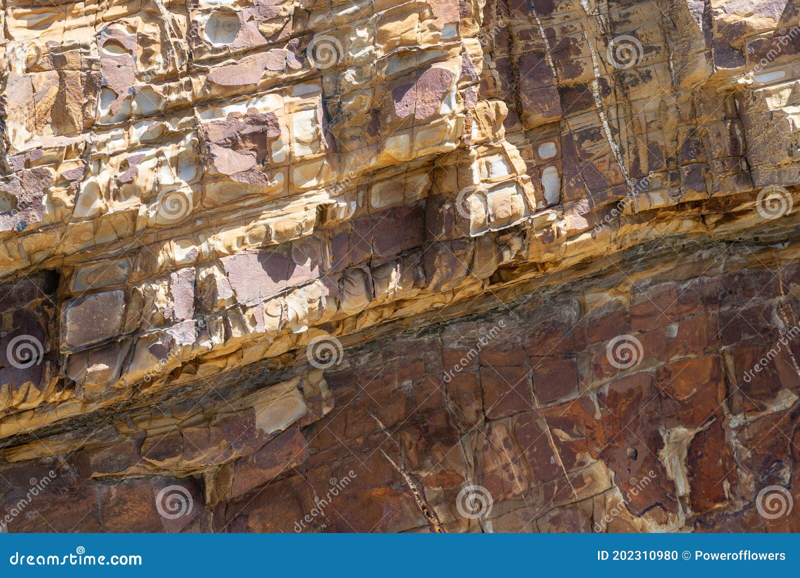 Geological Rock Layers.Close-up Abstract Shot of the Rock Face Stock ...