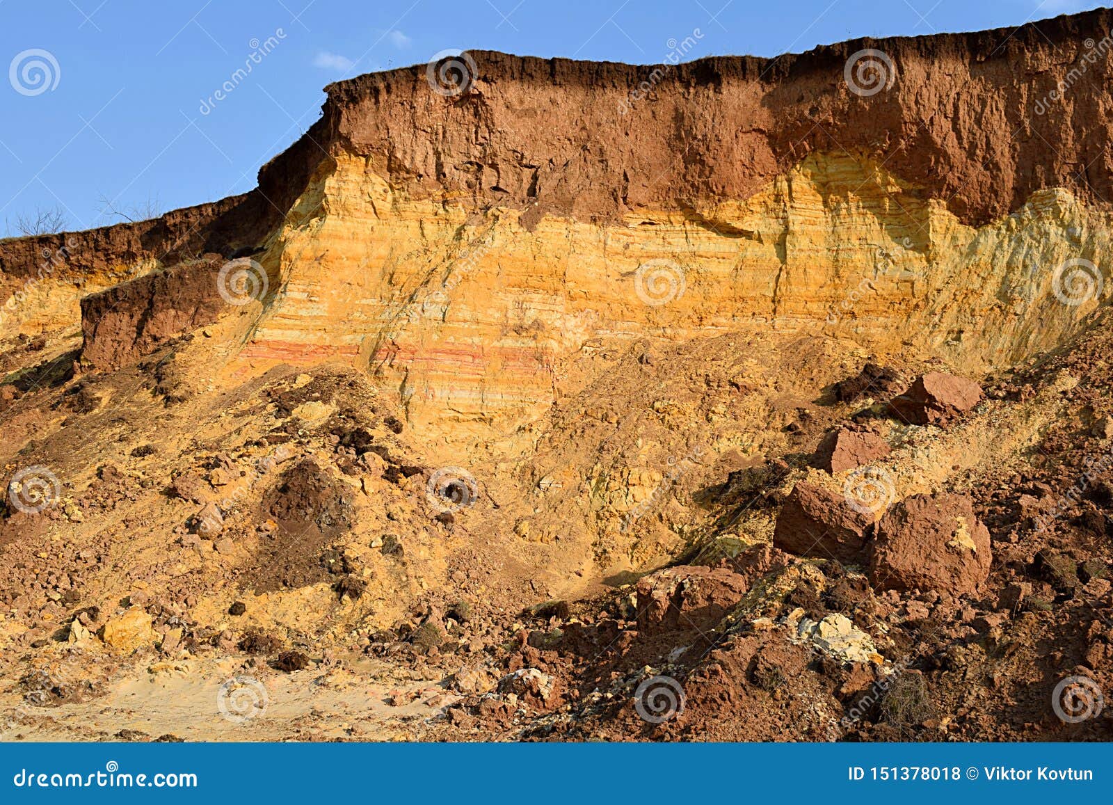 Geological Section with Horizontal Layers of Sand and Clay Stock Photo ...