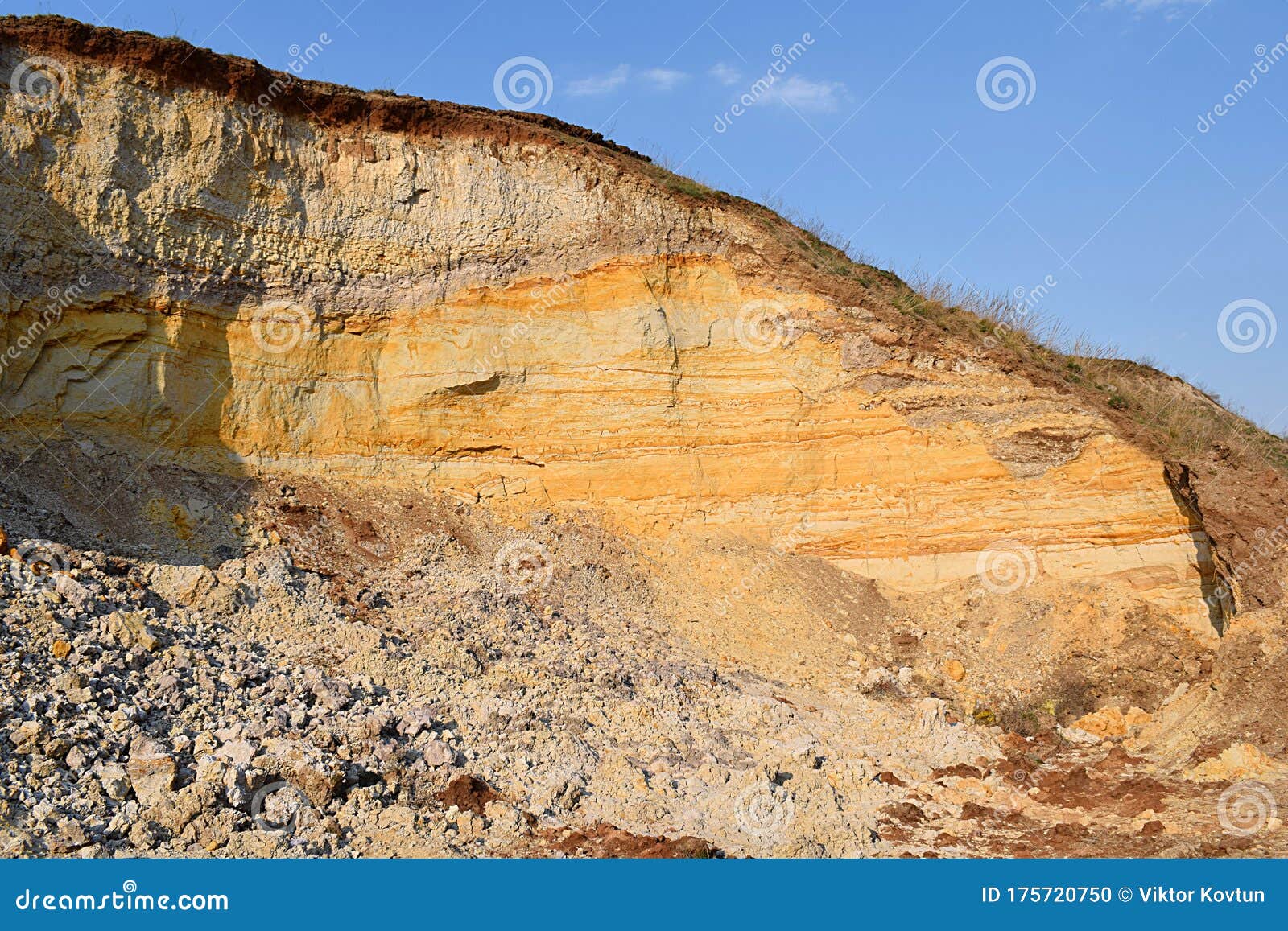 Geological Section with Horizontal Layers of Sand and Clay Stock Photo ...