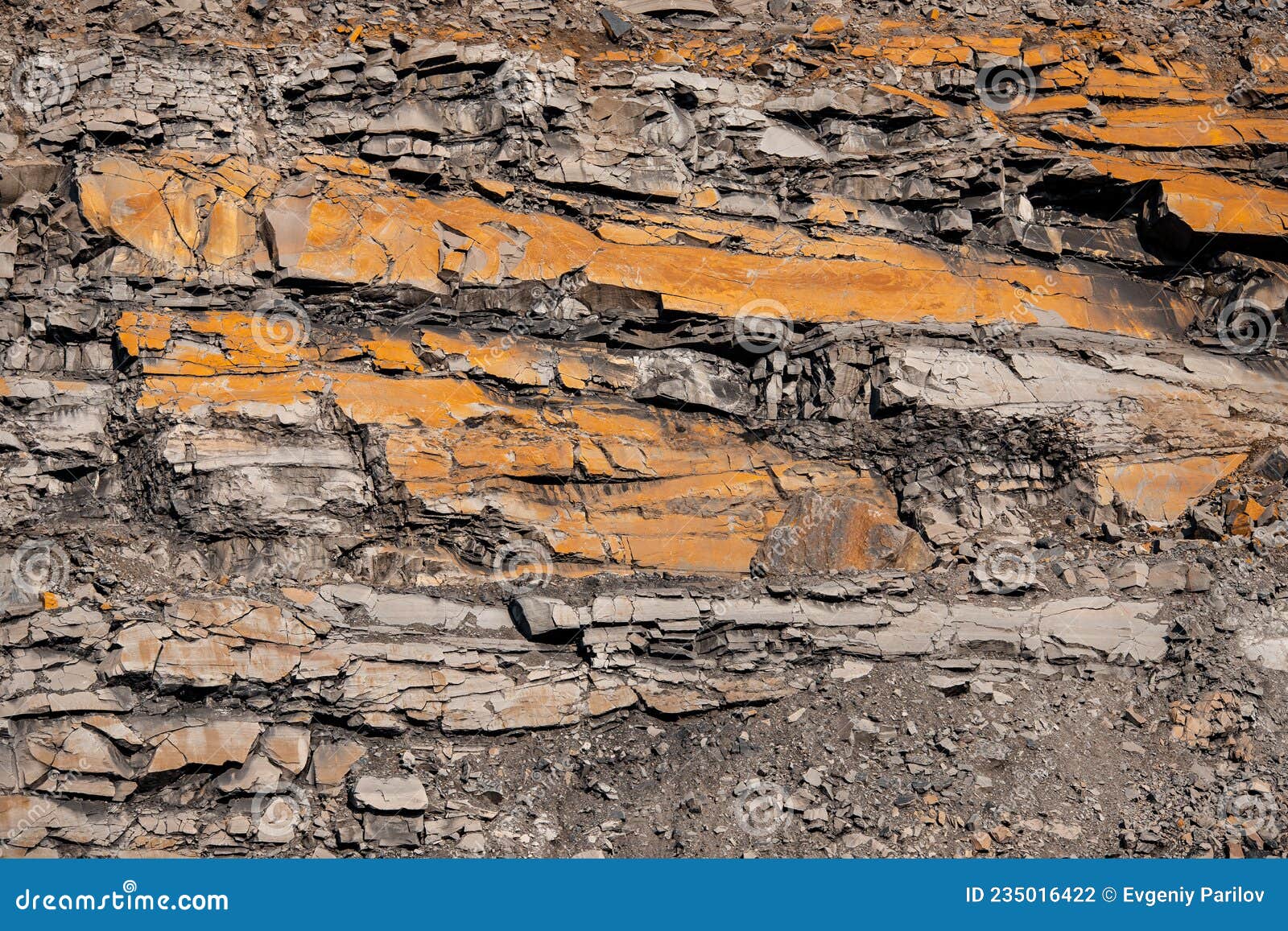 Geological Section of Soil, Layers of Coal. Overburden Open Mine ...