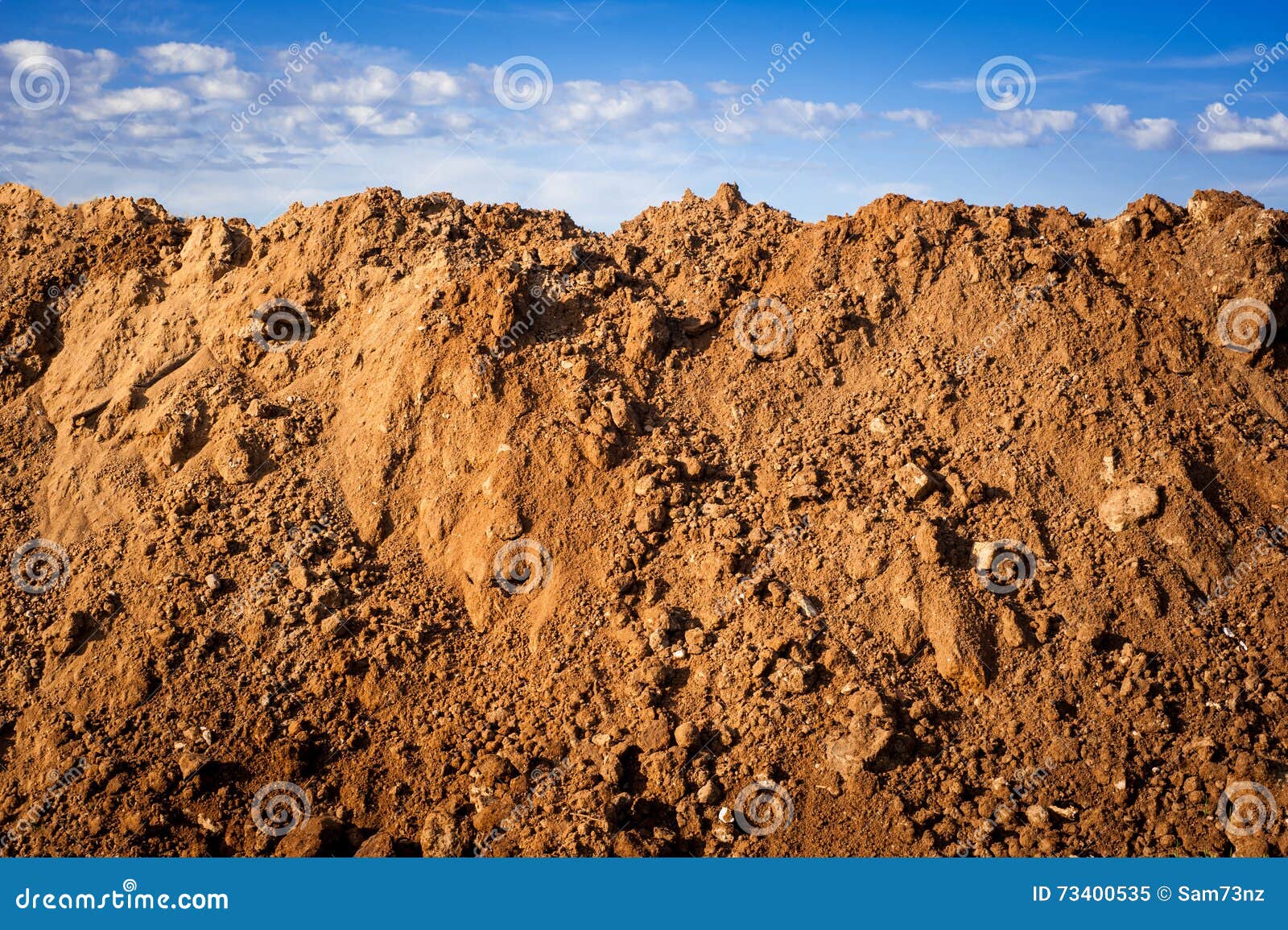 Geological Soil Cut on Blue Sky Background Stock Image - Image of ...
