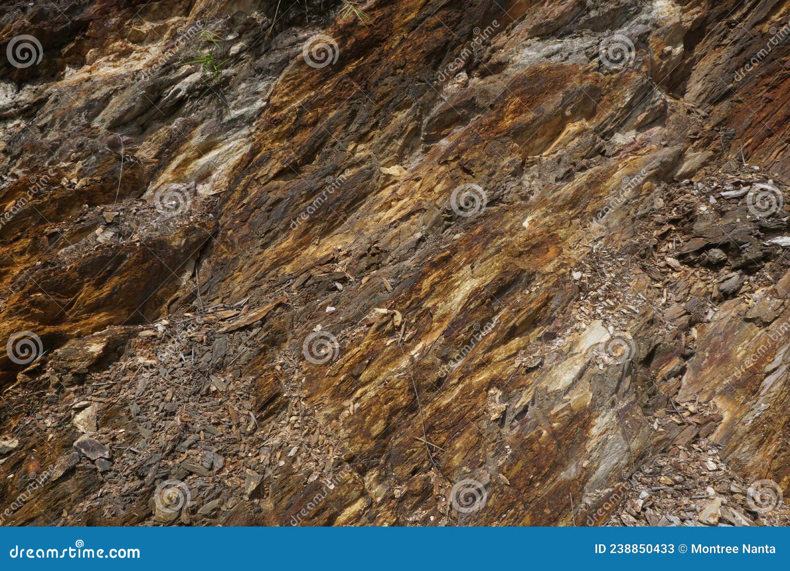 Geological Structure Gray Shale Sedimentary Rock in the Nature. Stock ...